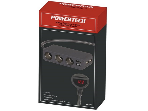3WAY CIG SOCKET/4X USB/VOLT METER 12/24V - Allvolts Power Solutions Pty Ltd