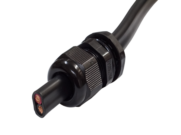 12mm Black Nylon Right Angle Cable Gland - Allvolts