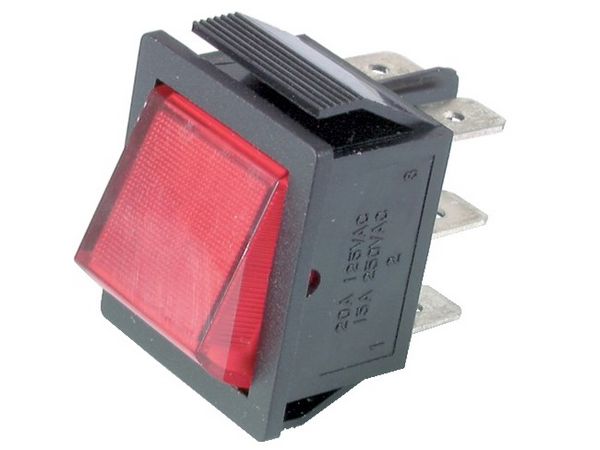ROCKER SWITCH LARGE RED 240V 15A SK0982 - Allvolts Power Solutions Pty Ltd